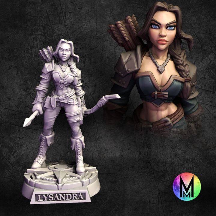 3D Printable Female Ranger - Lysandra the Ranger ( Human female ranger with bow ) by Moonlight ...